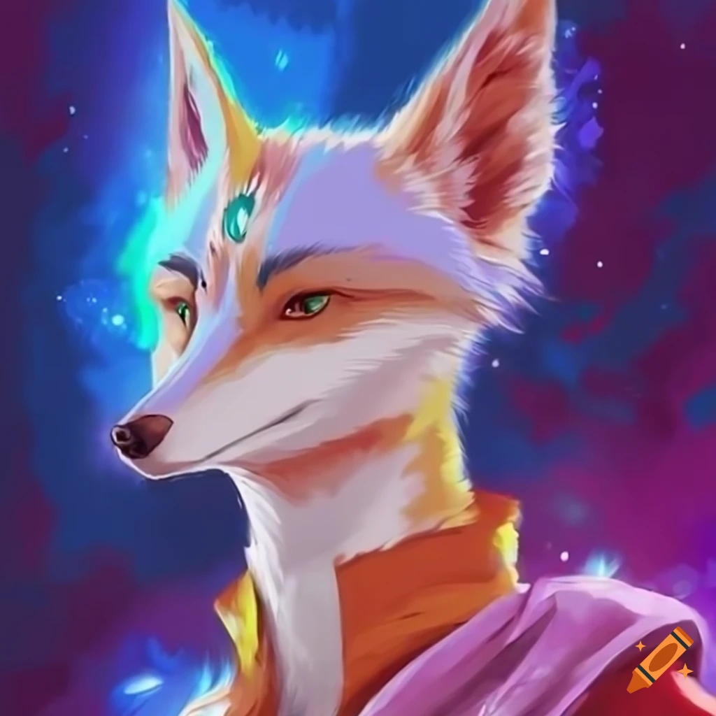 Fantasy illustration of a prince fox on Craiyon
