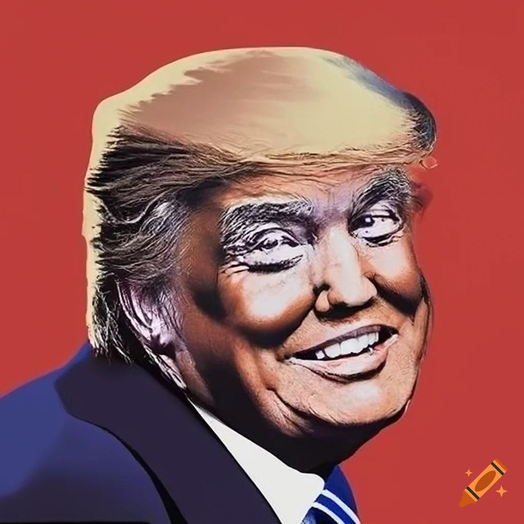 Pop art image of Donald Trump in the style of Andy Warhol on Craiyon