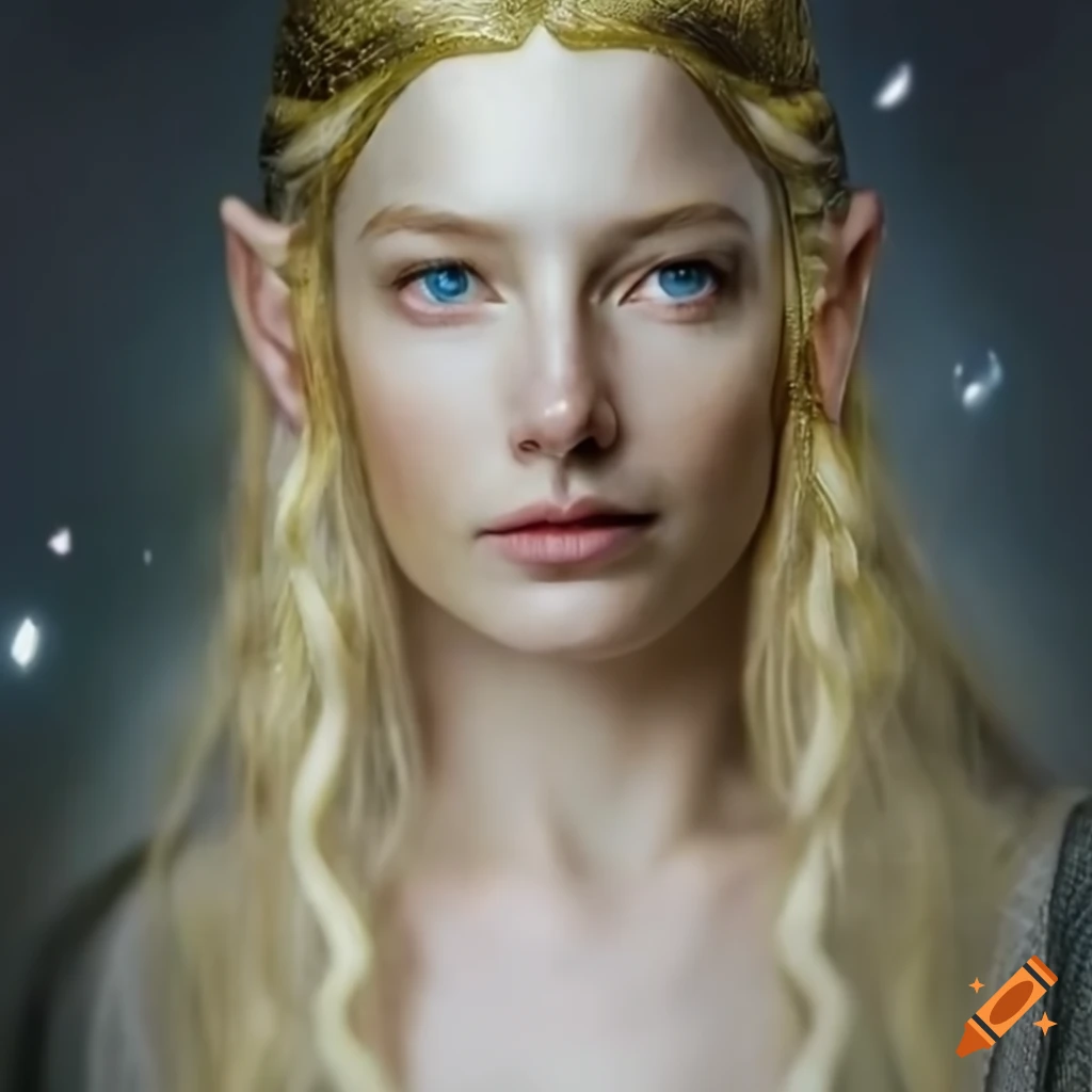 Photorealistic portrait of Galadriel from Lord of the Rings on Craiyon