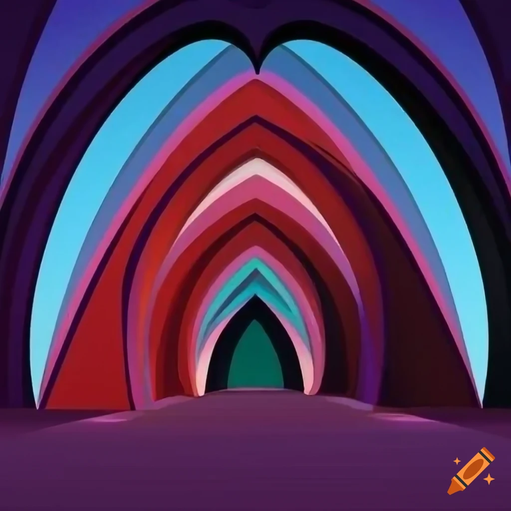 Geometric abstract art with arches on Craiyon