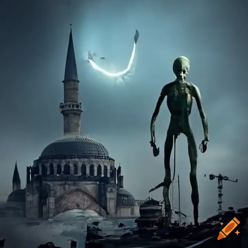 City under alien attack on Craiyon