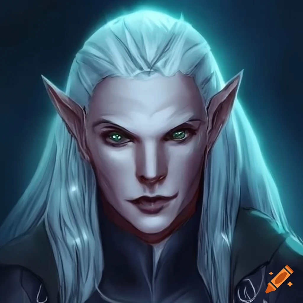 Illustration of Prince Nuada, a fierce elf warrior on Craiyon