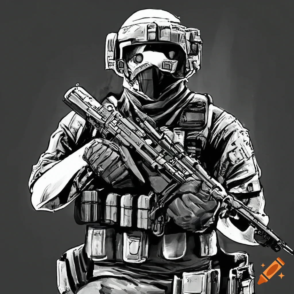 Image of a special ops operator in tactical gear on Craiyon