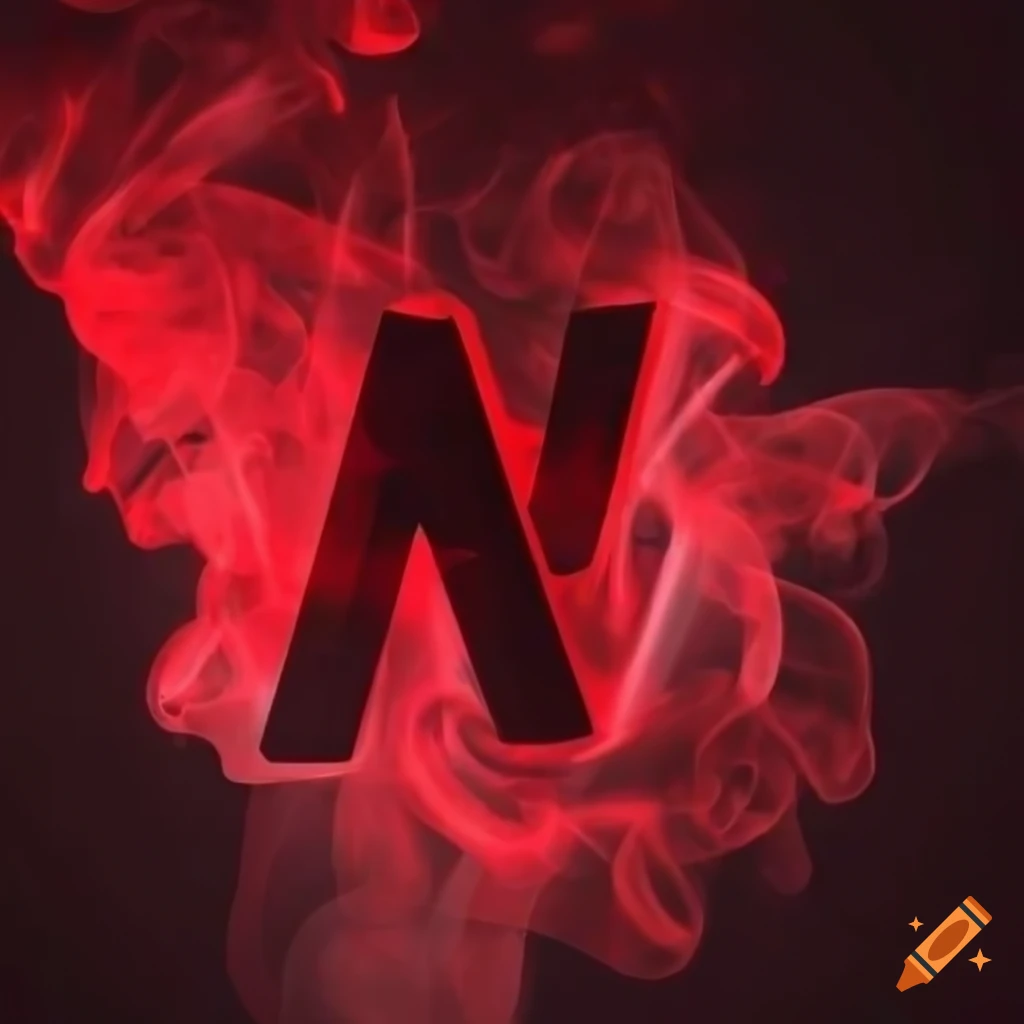 Futuristic red logo with smoke effect on Craiyon