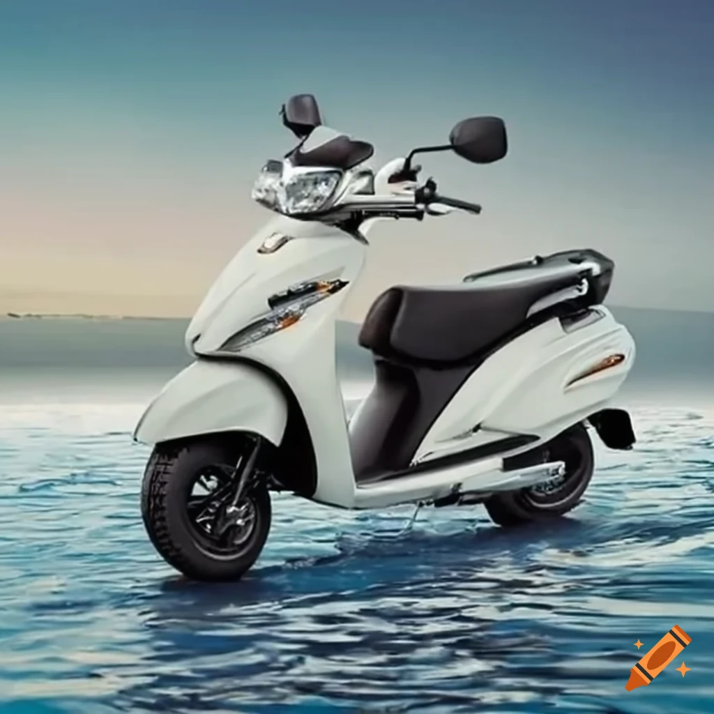 Scooter riding on water on Craiyon