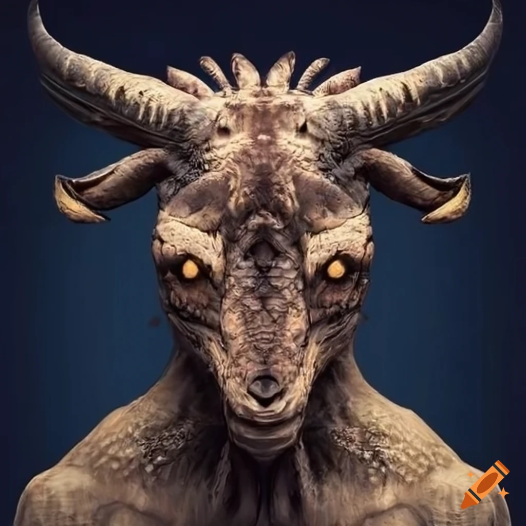 Mythical creature with goat body and lizard head on Craiyon