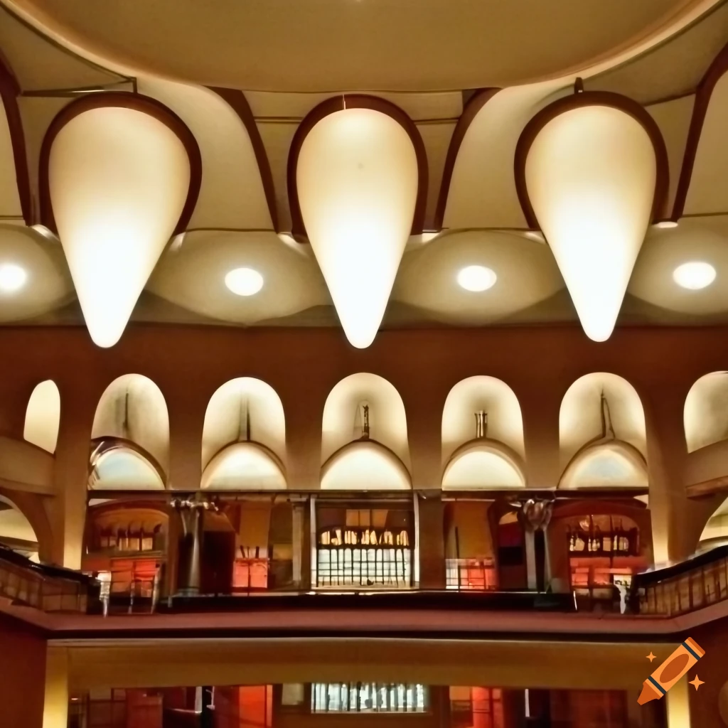 Architectural design of a modern mall on Craiyon