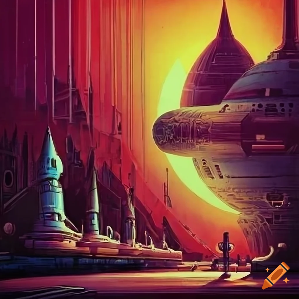 Classic vintage retro futuristic sci-fi artwork on Craiyon