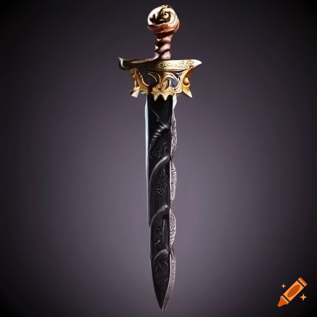 Fantasy sword with crown and dragon design on Craiyon