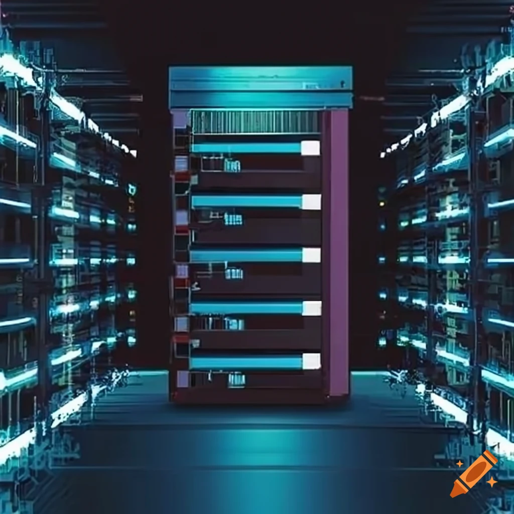 Illustration of server networking on Craiyon