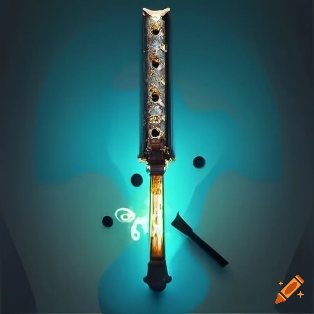 Digital artwork of a circuit board sword on Craiyon