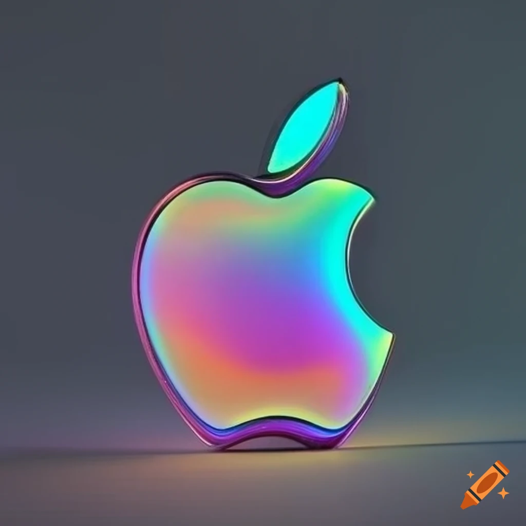 Iridescent apple logo on Craiyon