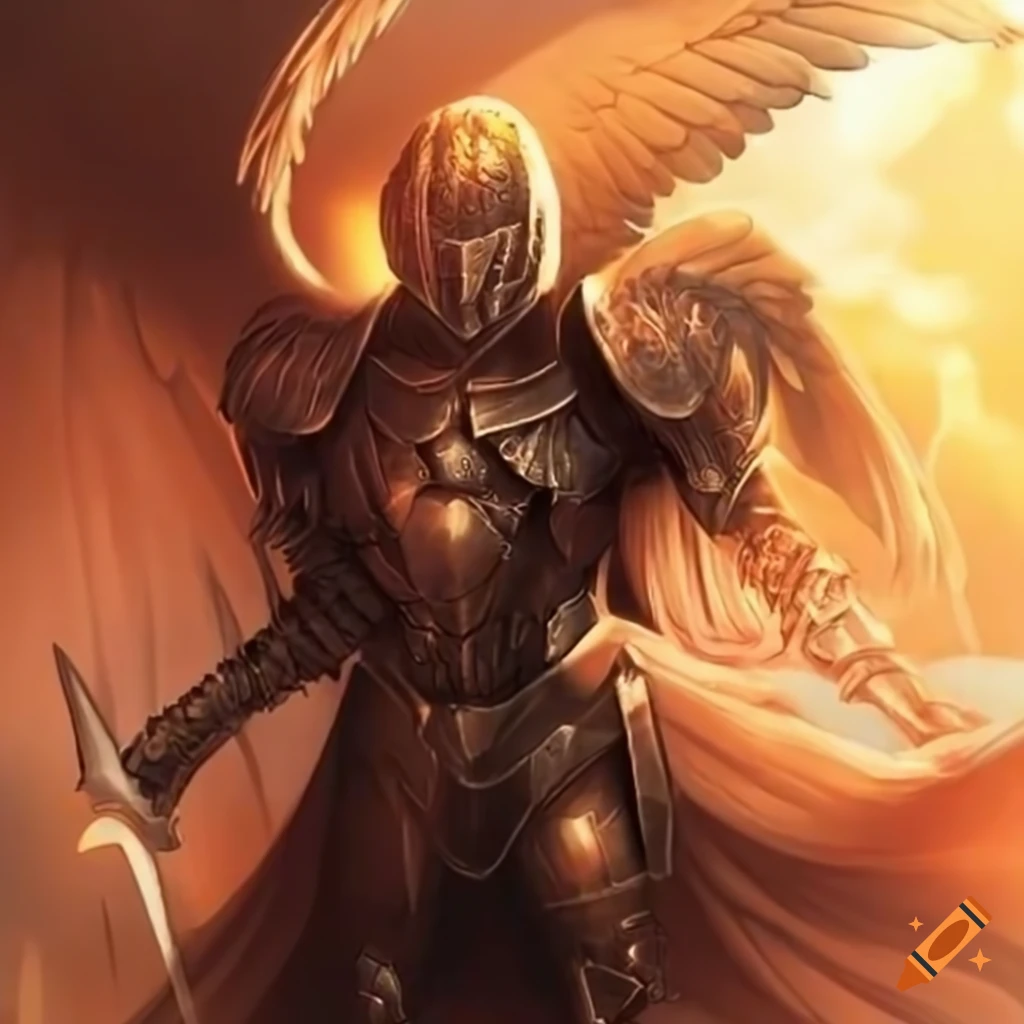 Image of a knight angel on Craiyon