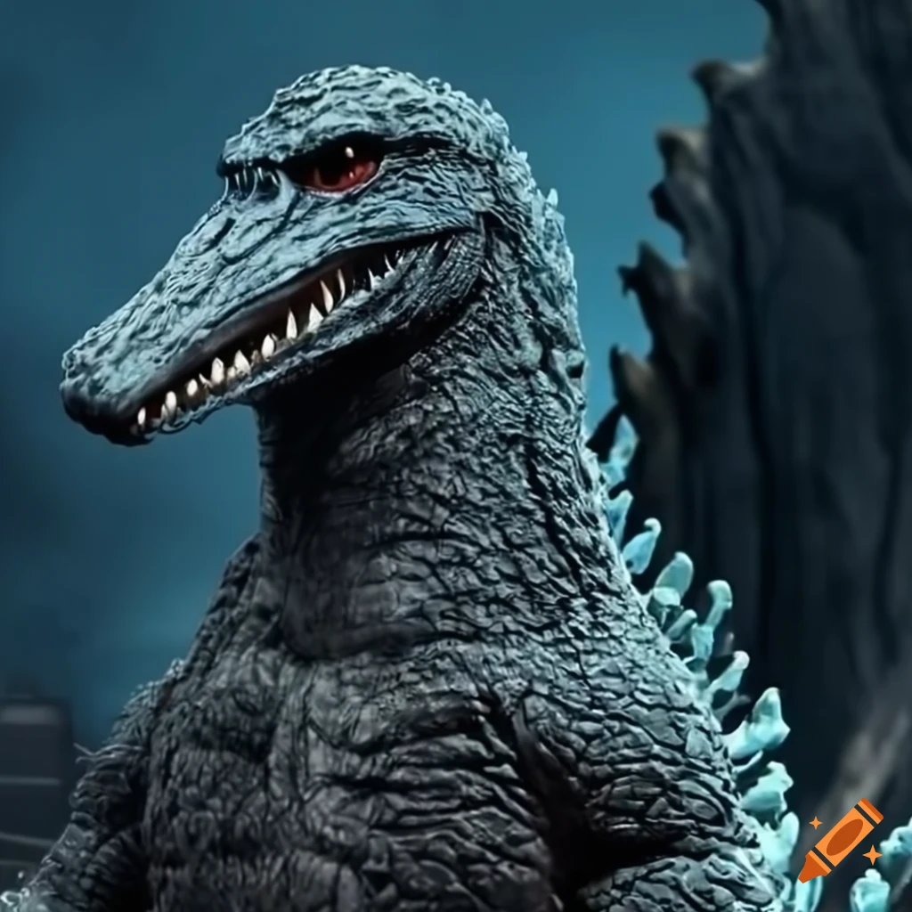 Godzilla with large dorsal fins on Craiyon