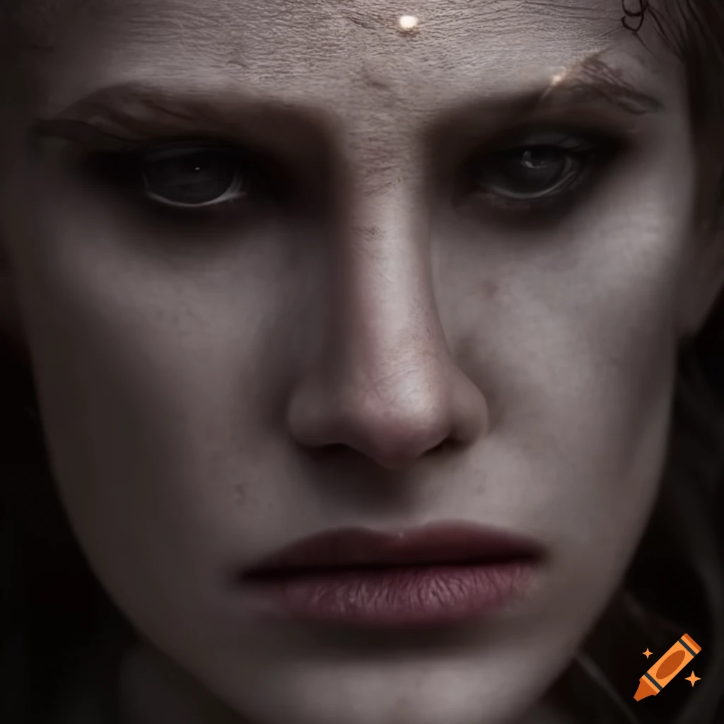 Close-up of a face with electricity flowing through the eyes on Craiyon