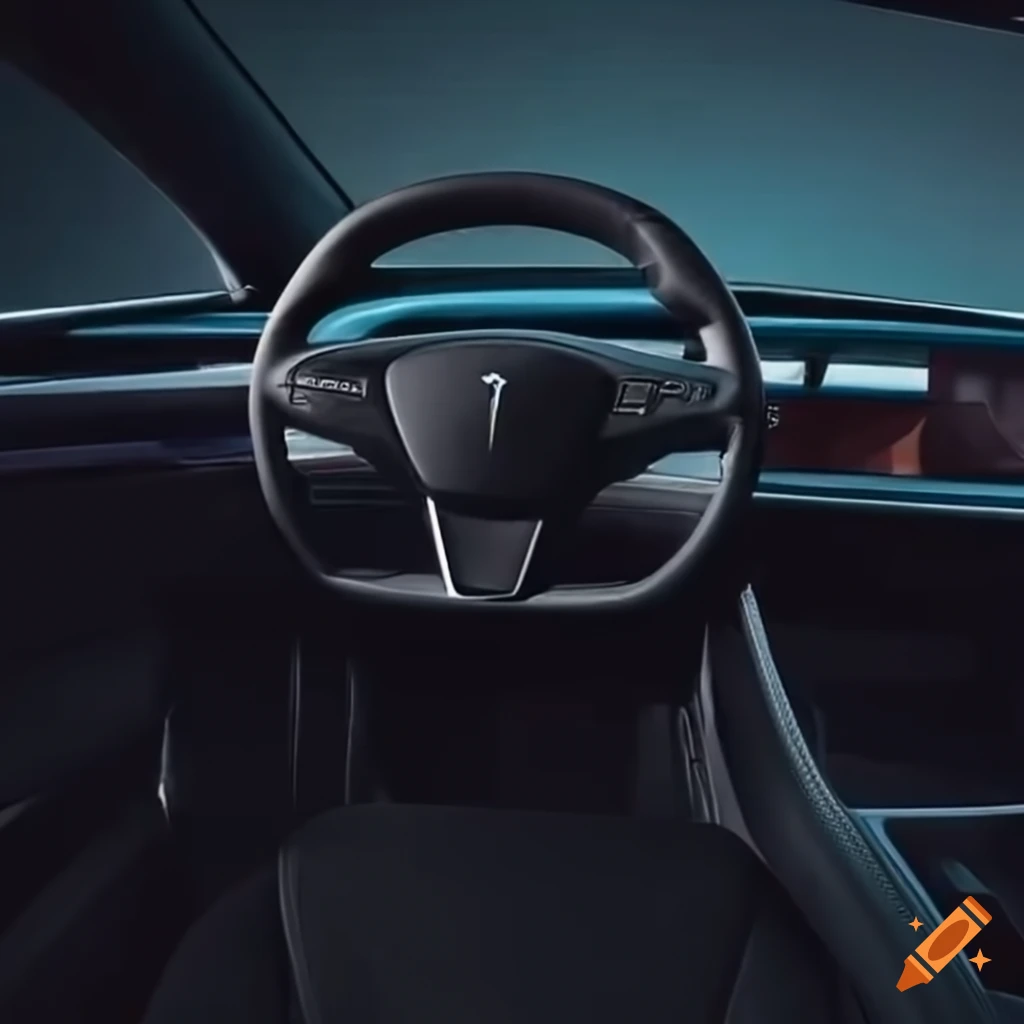 Interior of the 2023 Tesla Model 3 on Craiyon