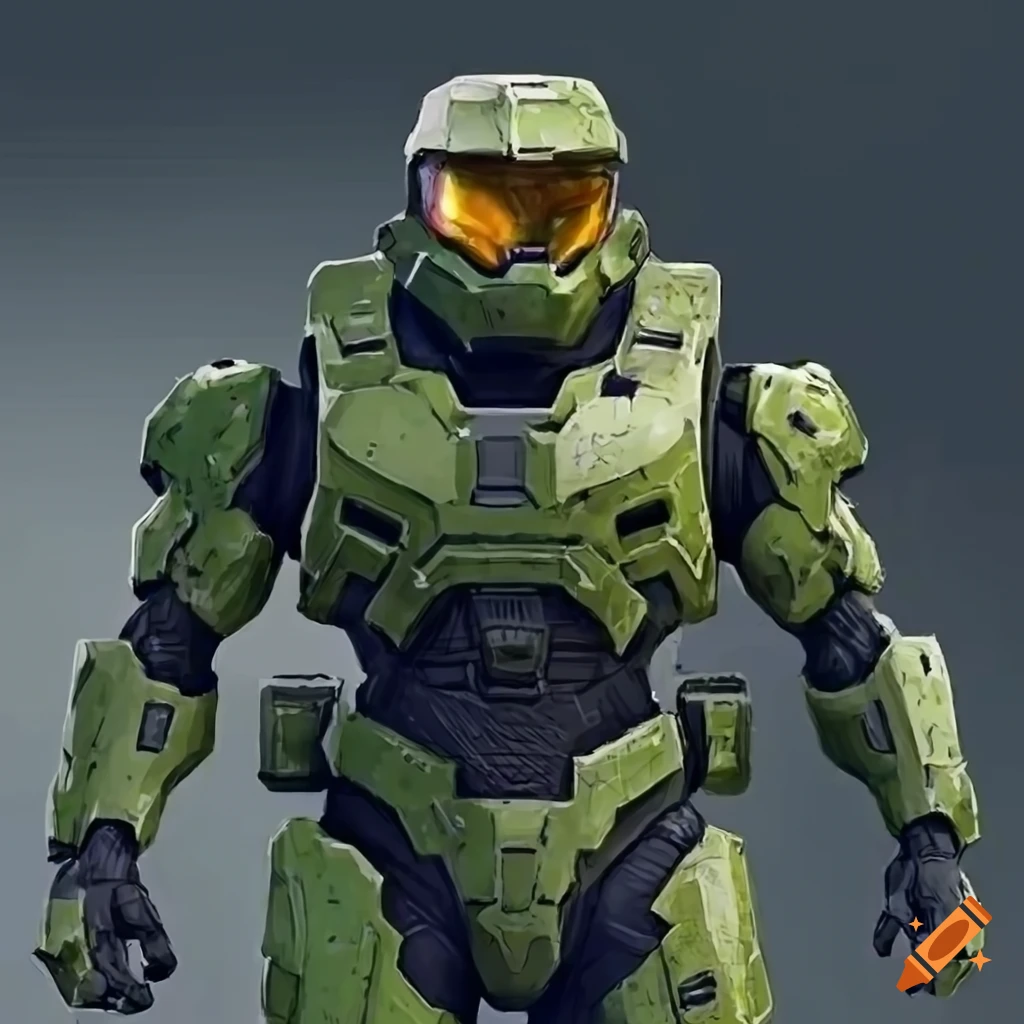 Master Chief in Mike Mignola's art style on Craiyon