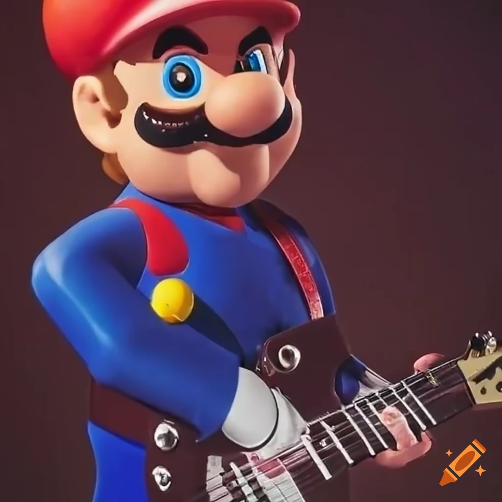 Super mario 64 combined with a heavy metal guitar pedal on Craiyon