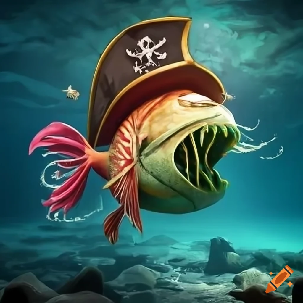 Pirate fish illustration on Craiyon