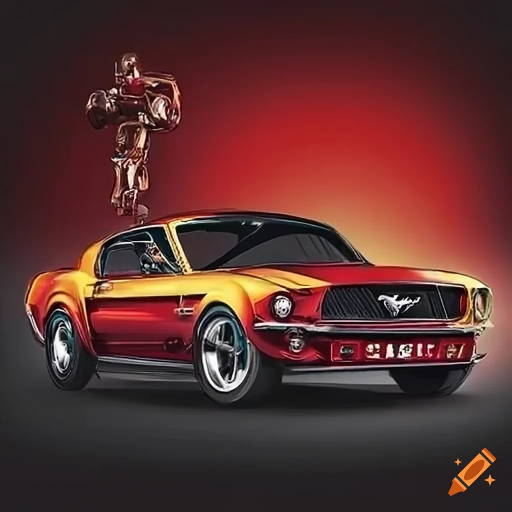 Iron man themed ford mustang 67 on Craiyon