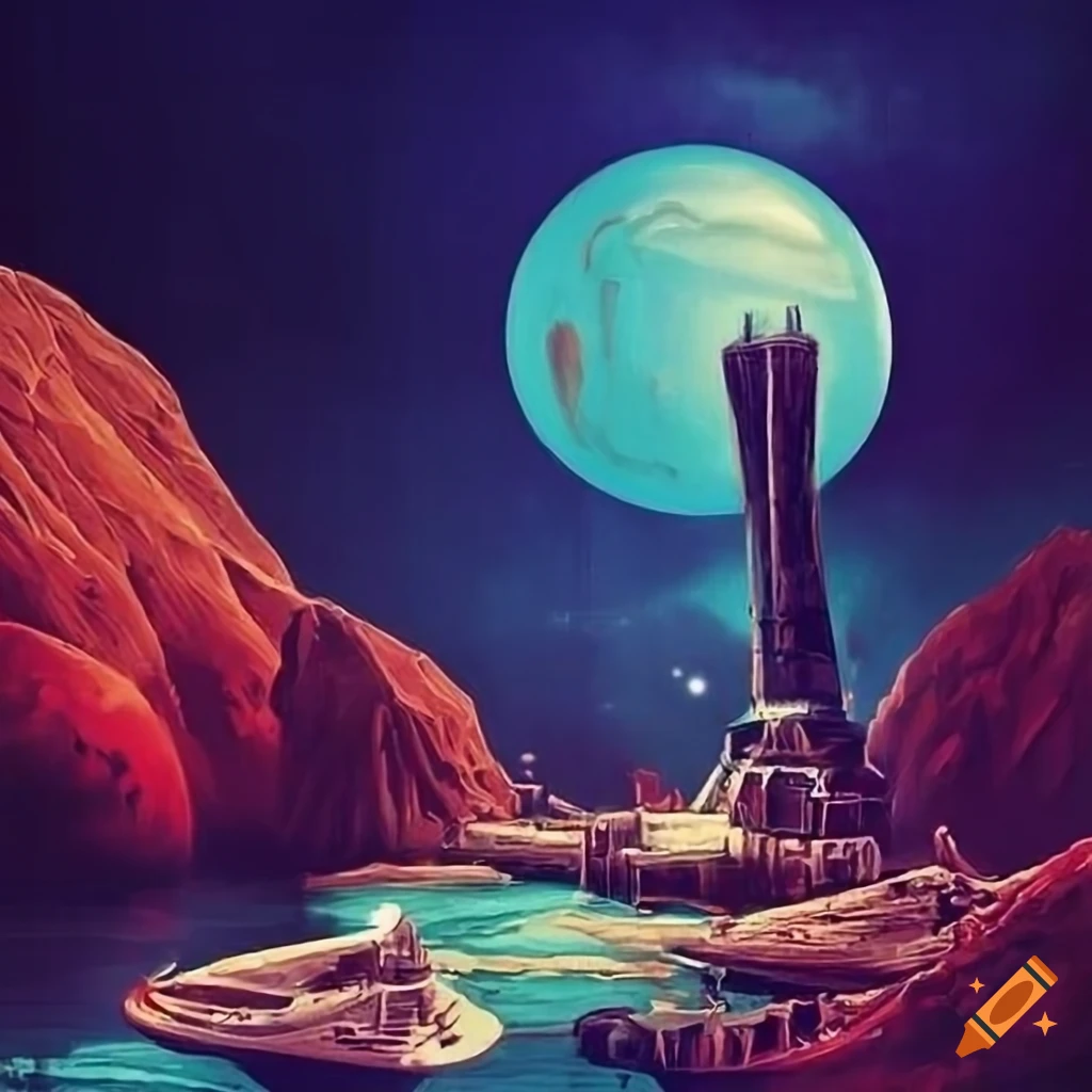 Retro futuristic sci-fi artwork on Craiyon