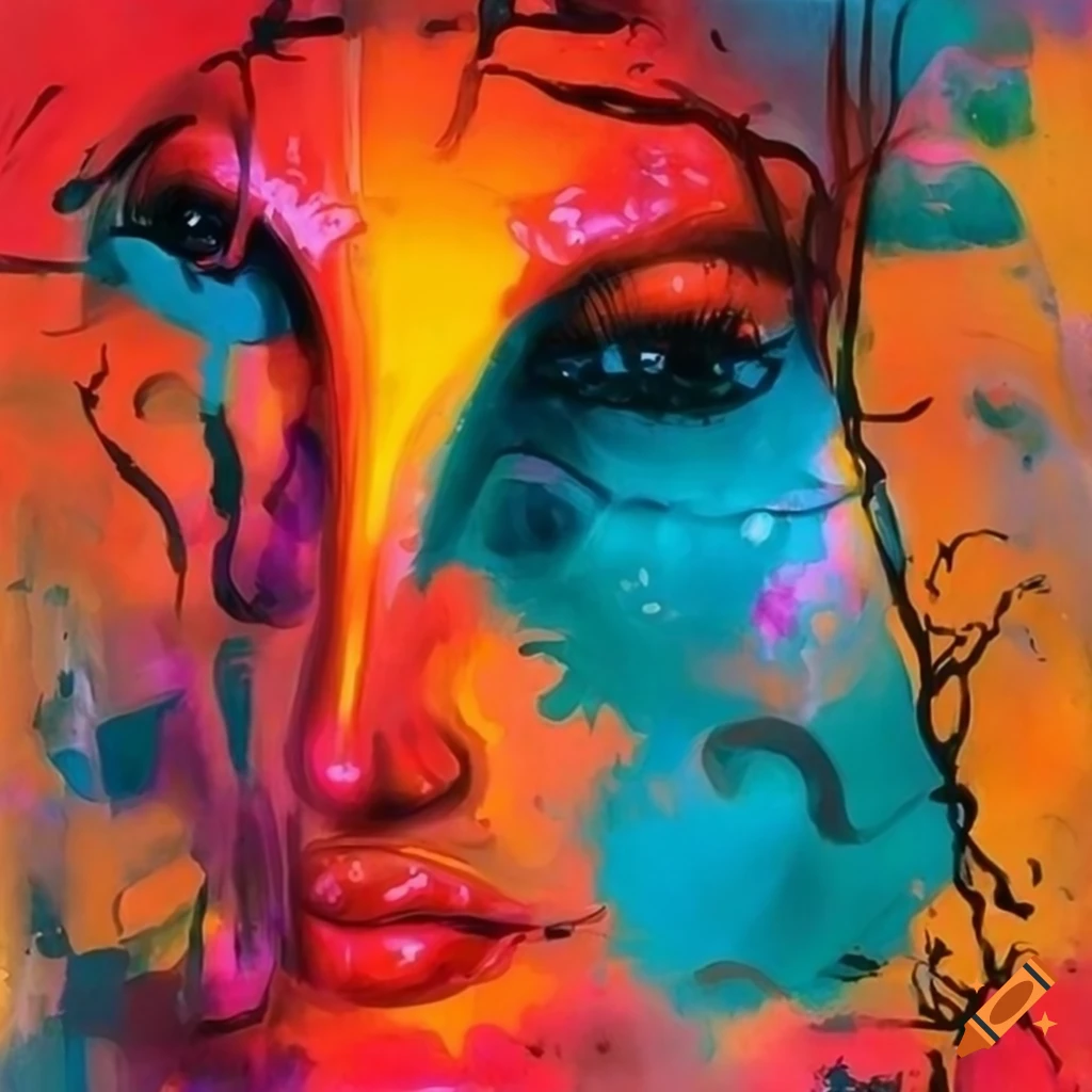 Abstract painting artwork on Craiyon