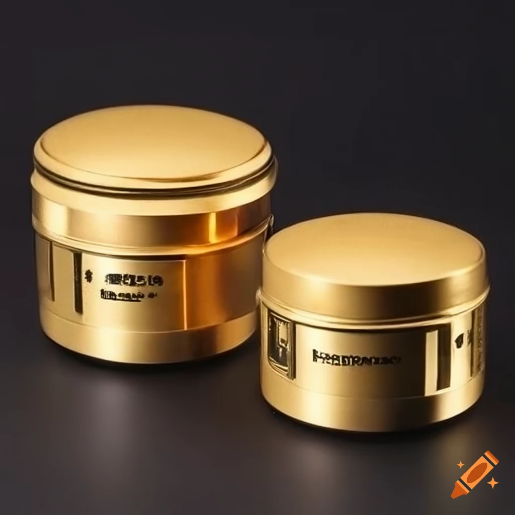 Gold protein powder box on Craiyon