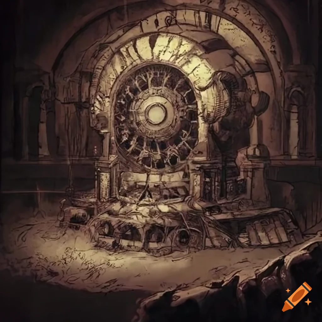 Detailed sketch of an ancient universe destroyer on Craiyon