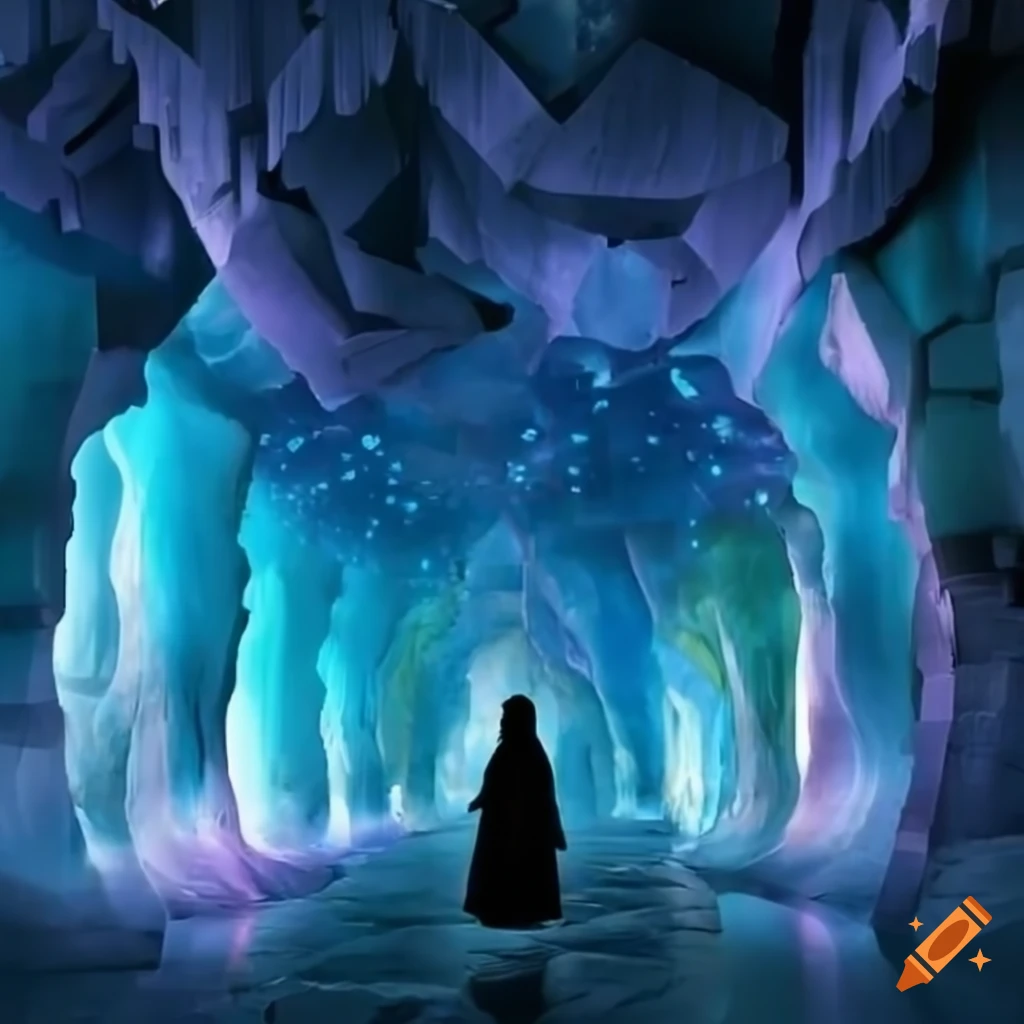 Image of an underground city with crystal formations on Craiyon