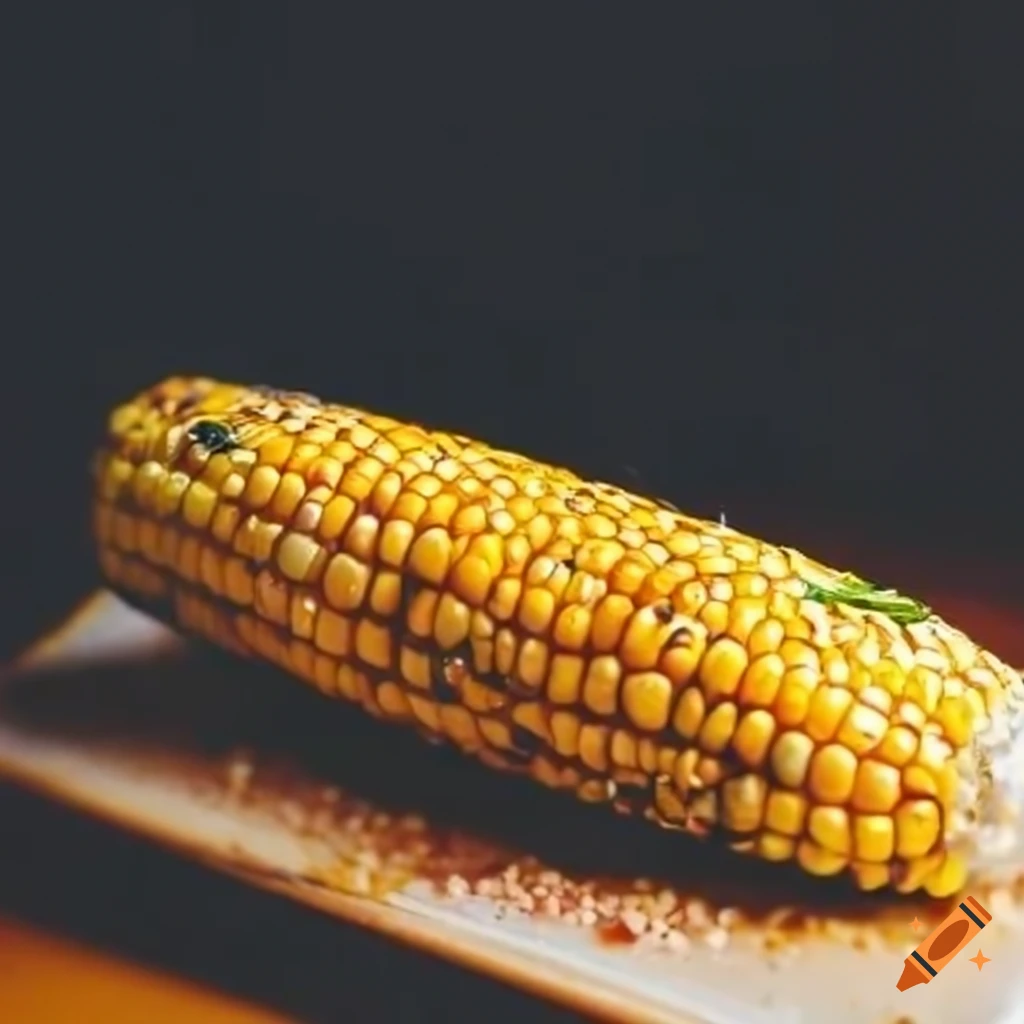Grilled corn on the cob with sesame-soy glaze on Craiyon