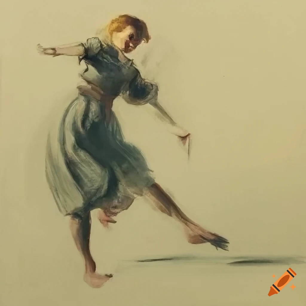 Detailed pencil drawing of a child in motion on Craiyon