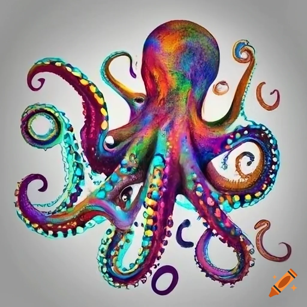 Colorful octopus on Craiyon