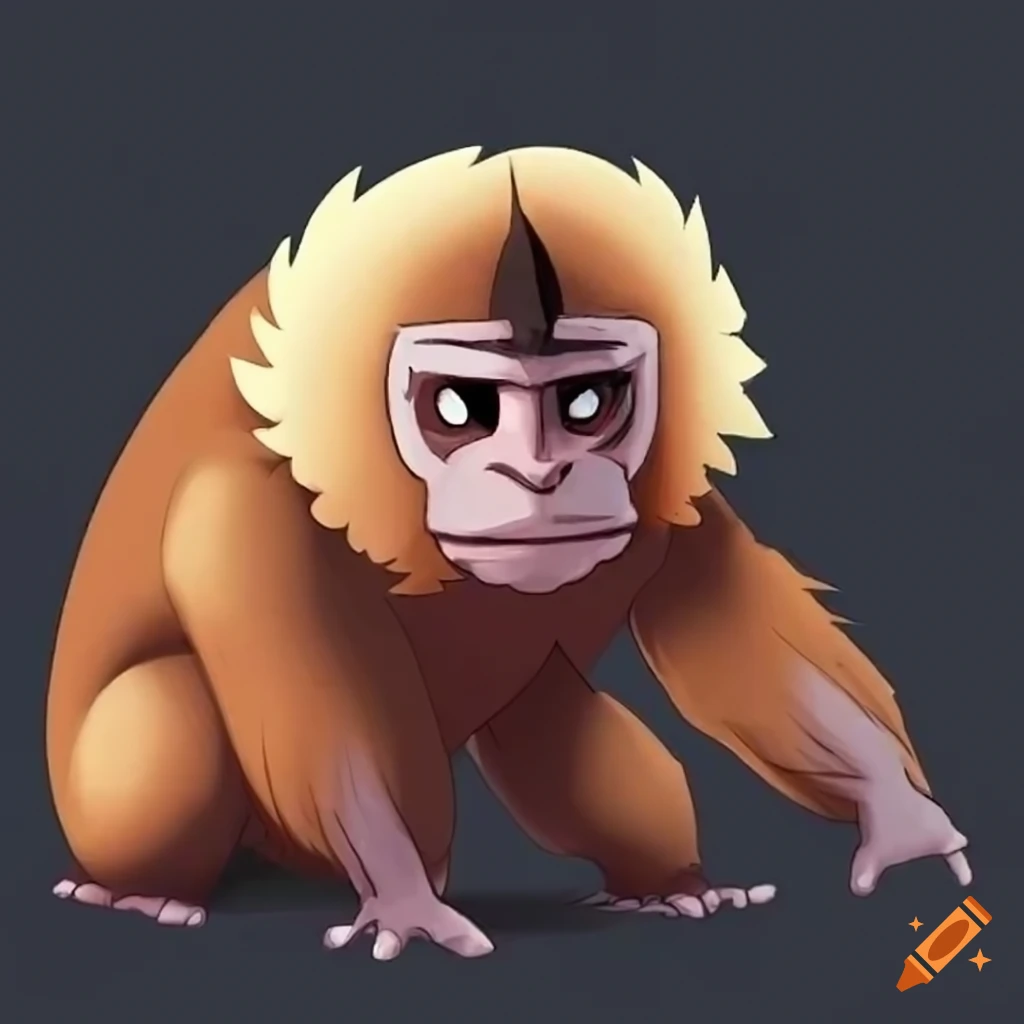 Bearded capuchin pokemon illustration on Craiyon