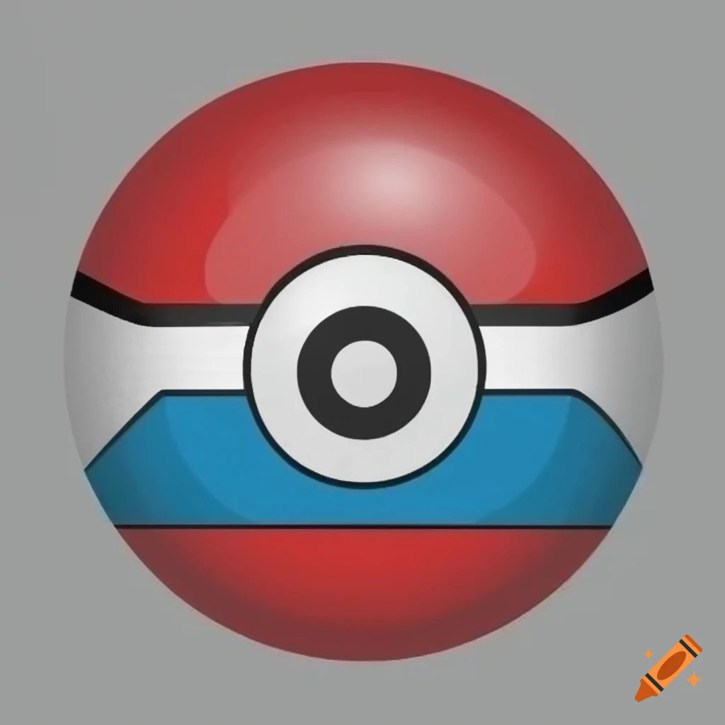 Luxembourgish flag-colored pokeball logo on Craiyon