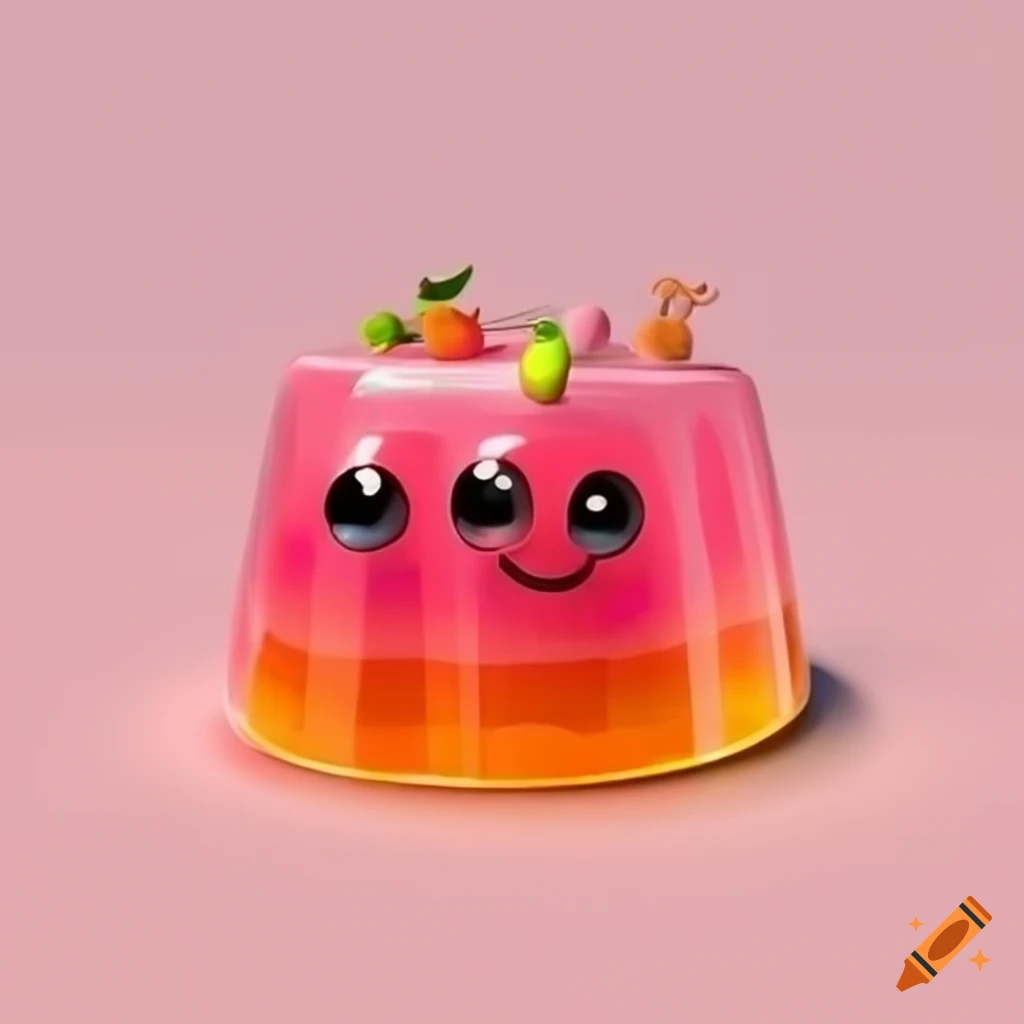 Cute 3d cartoon jello character on Craiyon