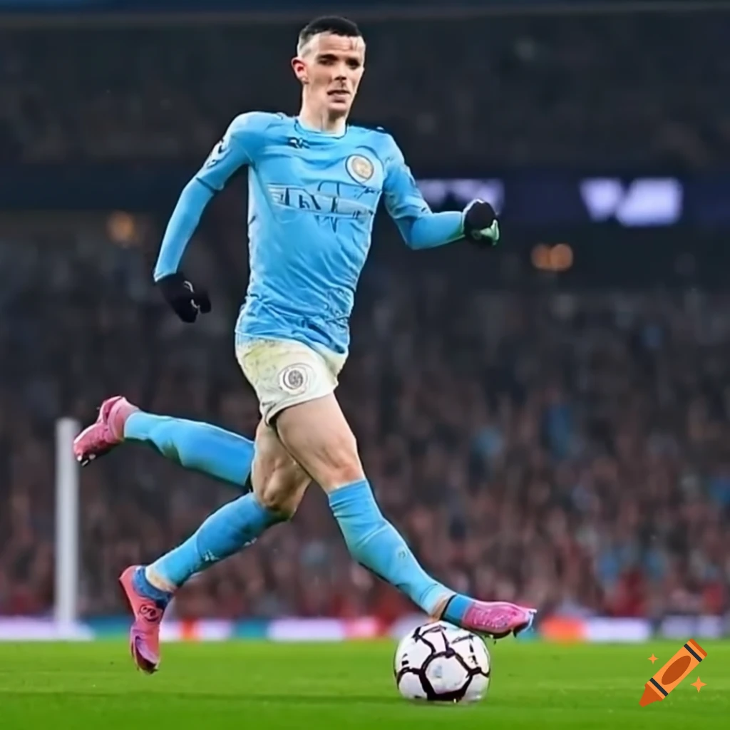 Phil foden scoring a goal on Craiyon
