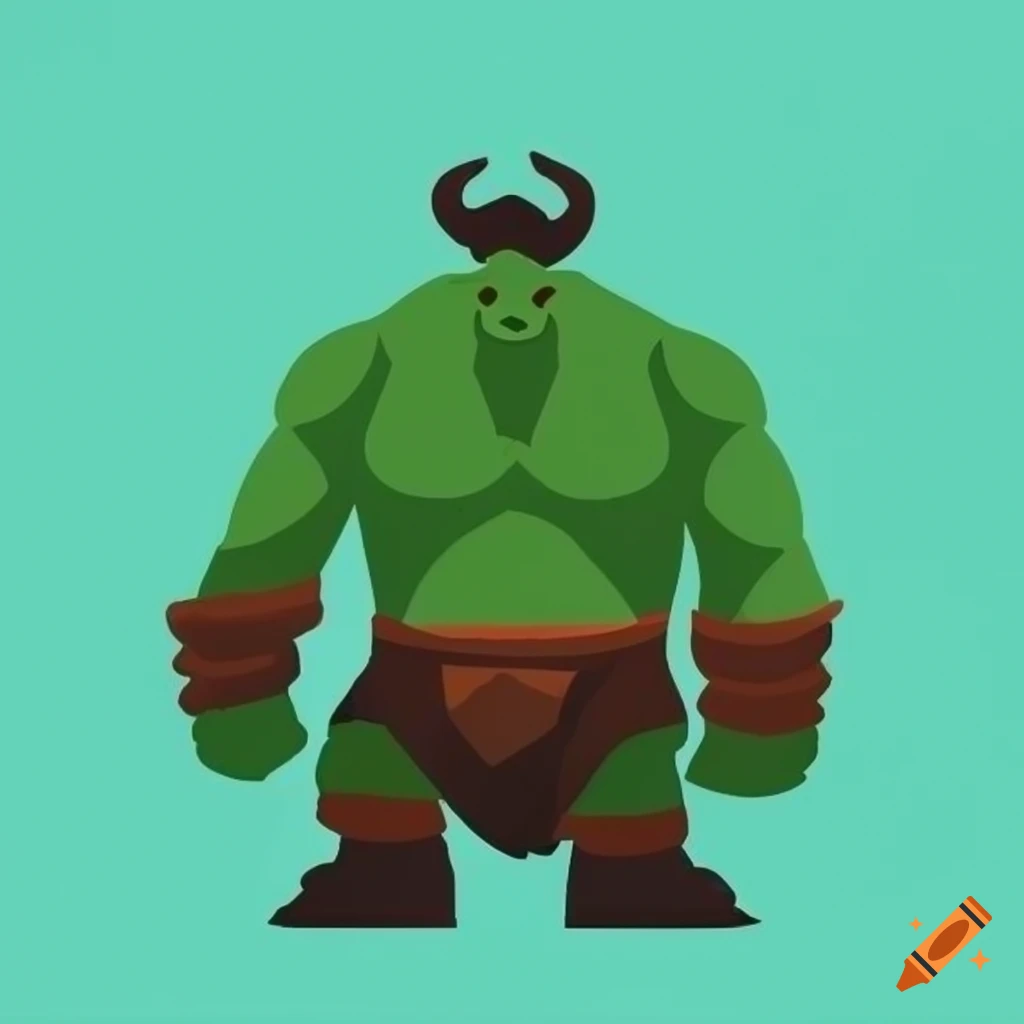 Minimalistic vector illustration of a warcraft ogre on Craiyon