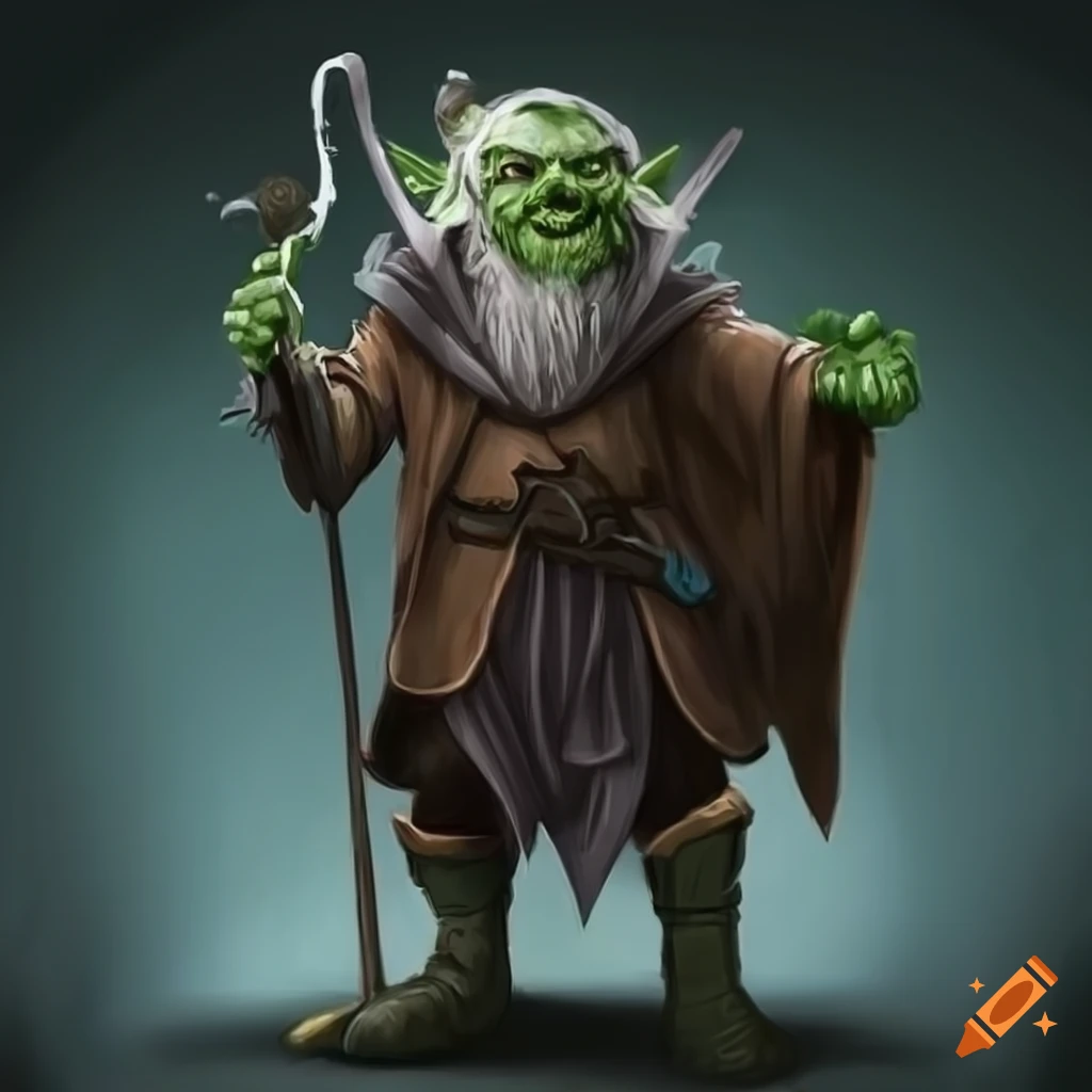 Image of a wise goblin with a long grey beard on Craiyon