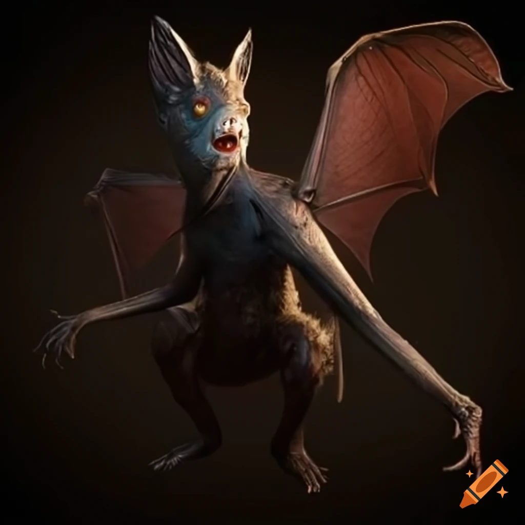 Artistic depiction of a mysterious winged creature on Craiyon