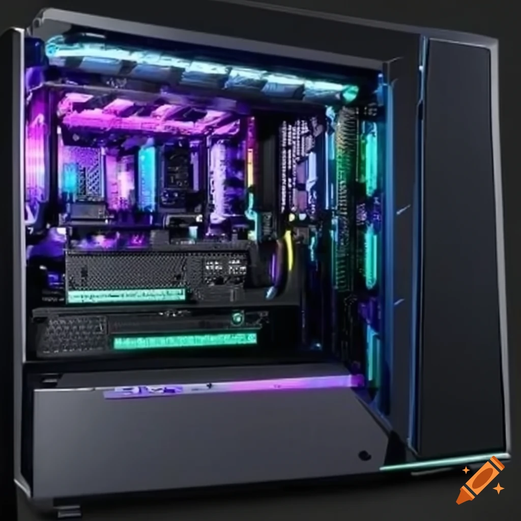 Image of a high-end gaming rig on Craiyon
