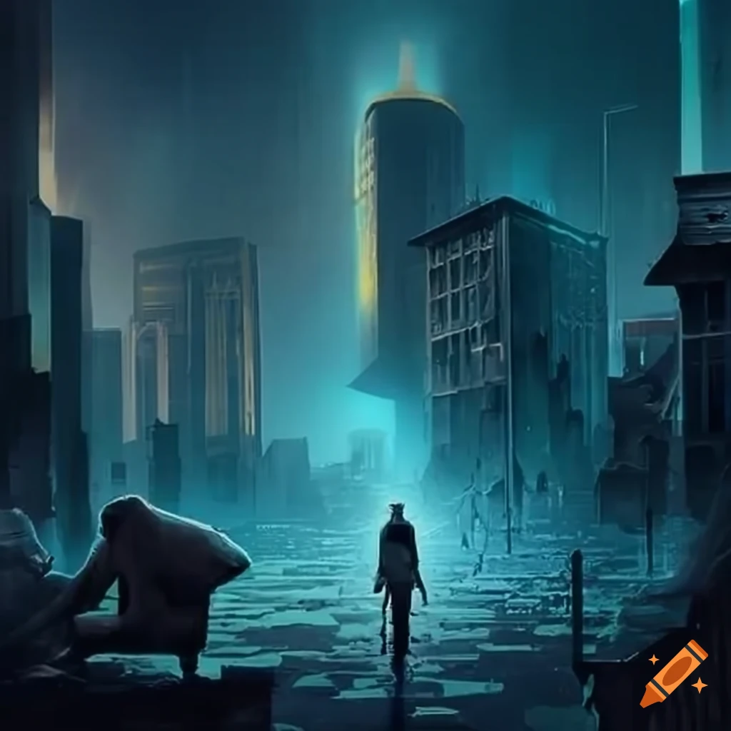 Image of a dark and apocalyptic future on Craiyon