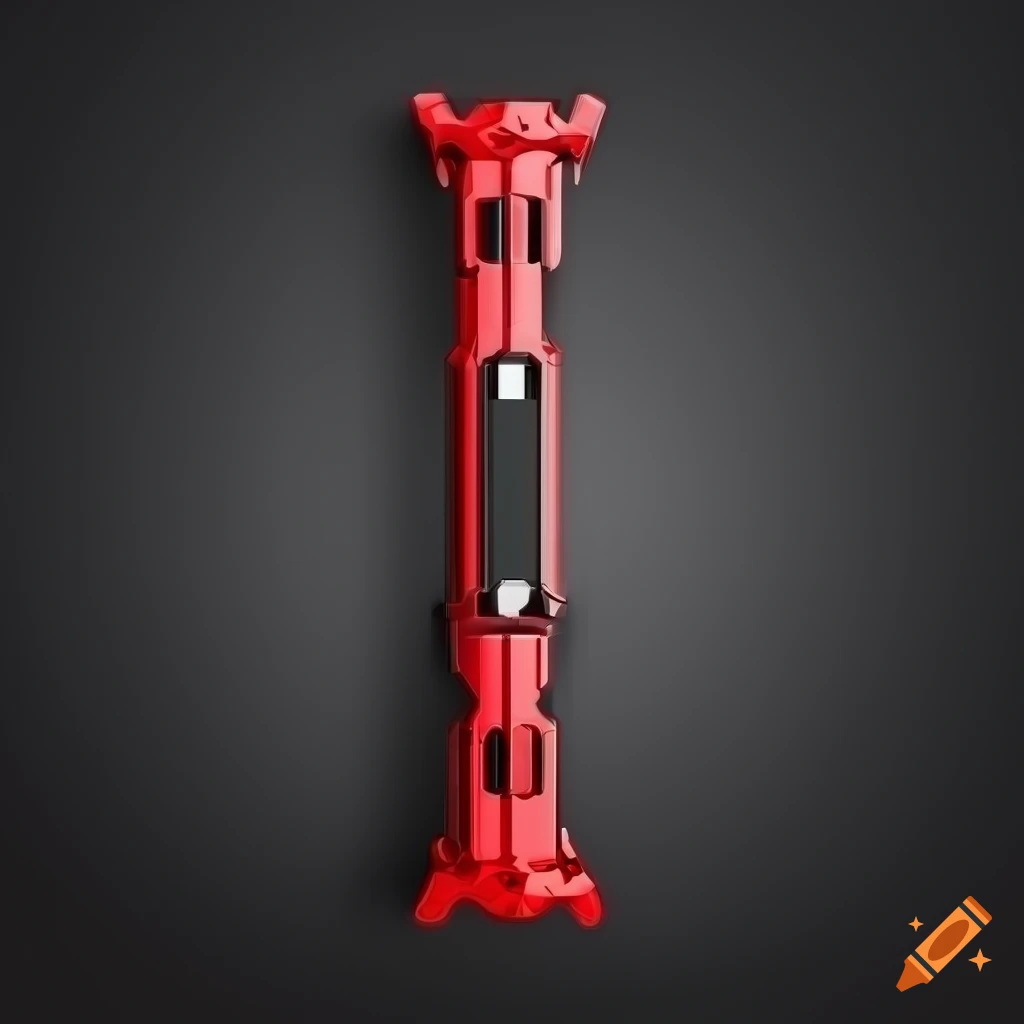 Detailed red and black sci-fi cupboard handle on Craiyon
