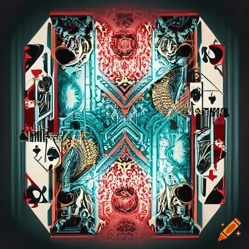 Futuristic ace and king of spades playing cards on Craiyon