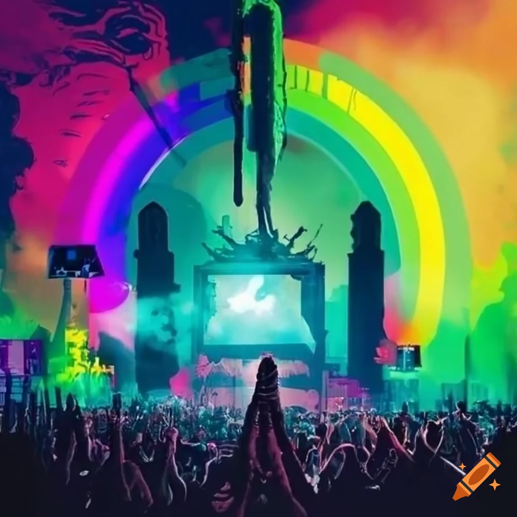 Colorful poster for a rap music festival on Craiyon