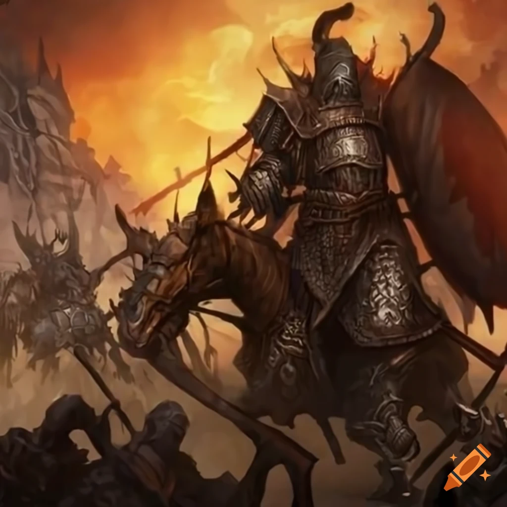 Epic battle of human warriors against undead armies on Craiyon