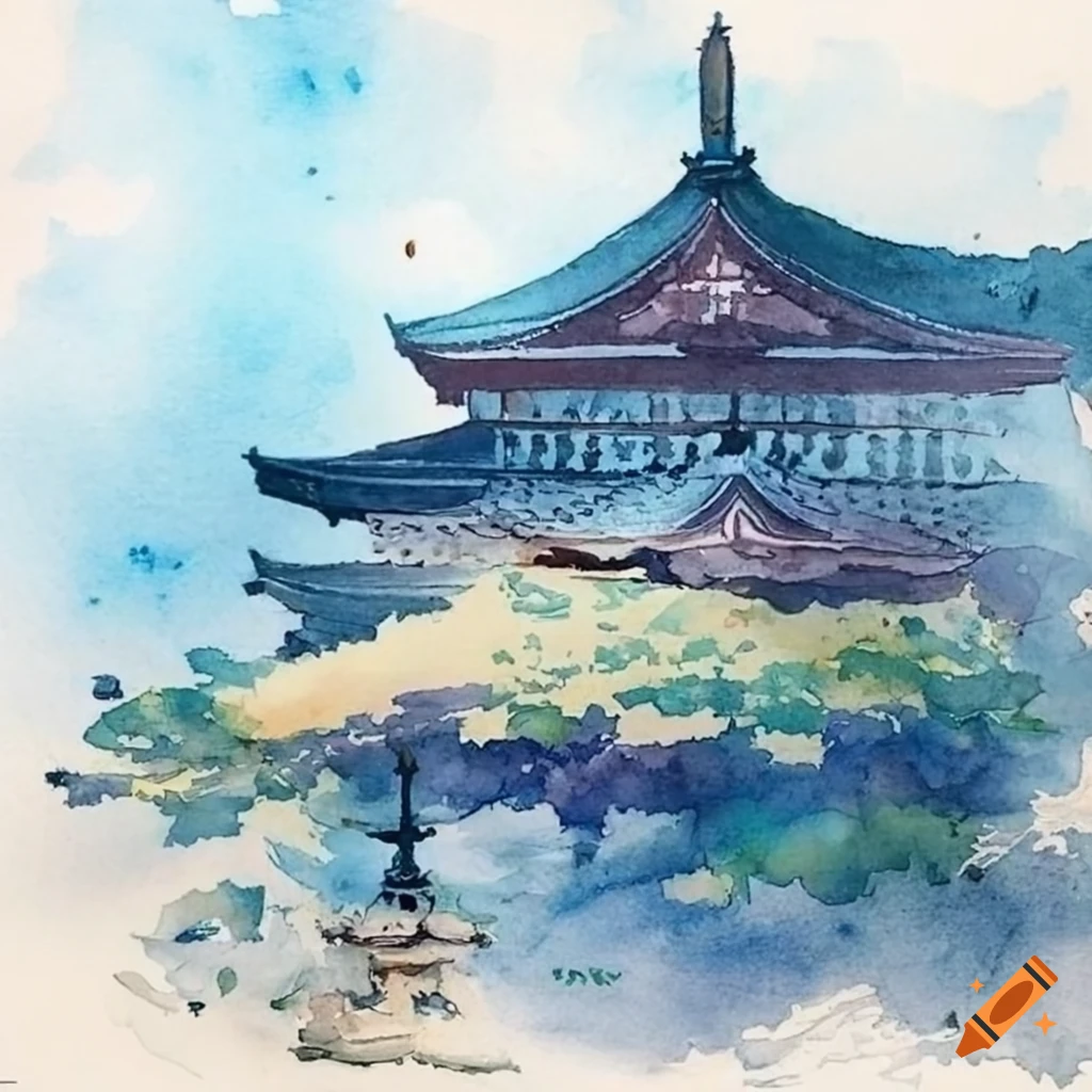 Watercolor painting of serene kyoto on Craiyon