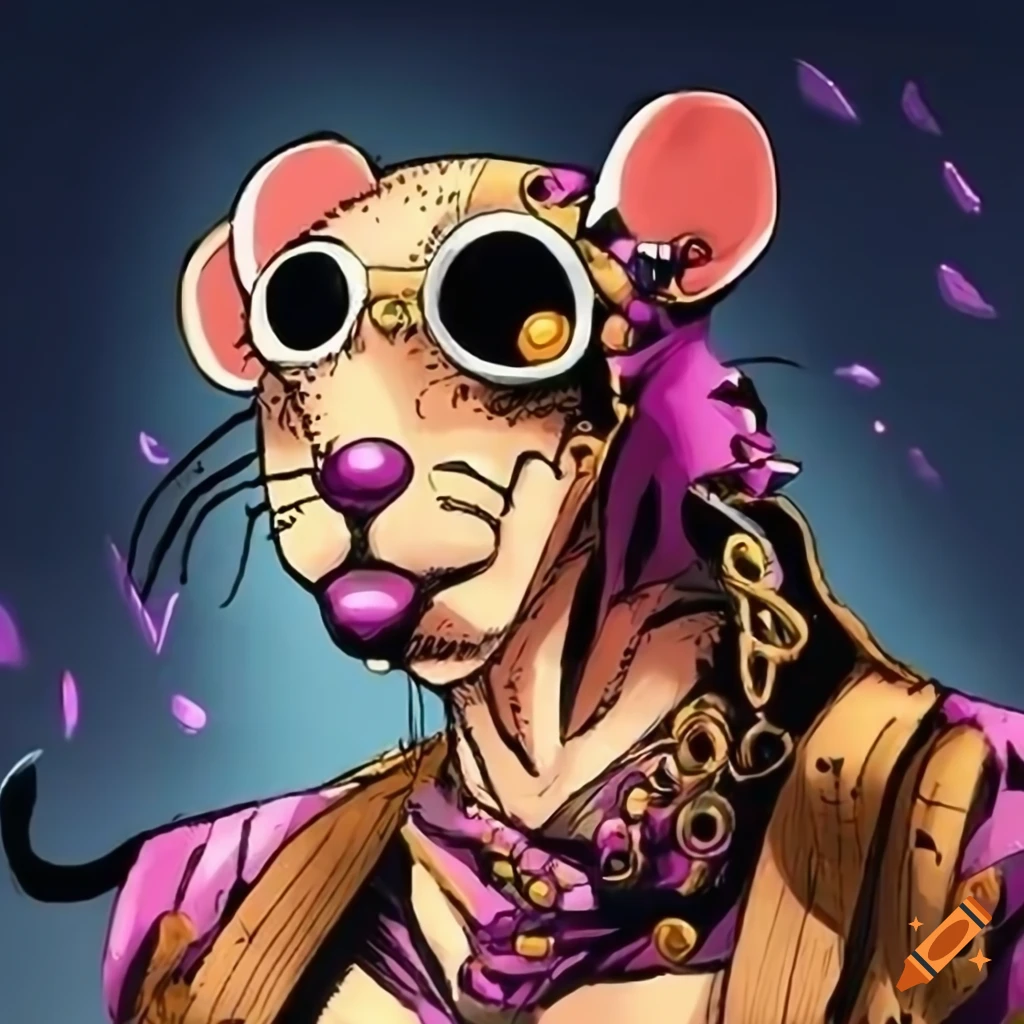 Image of a musician rat from jojo's bizarre adventure on Craiyon