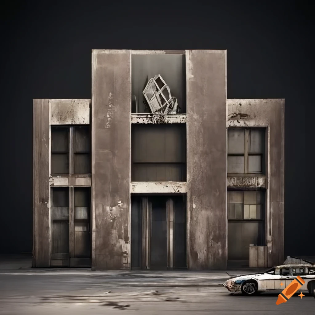 Weathered storefront facade in a realistic PS2 style on Craiyon