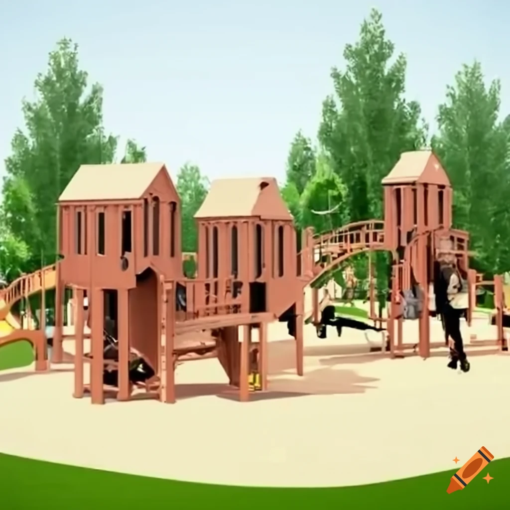 Abstract digital artwork of a vast playground on Craiyon