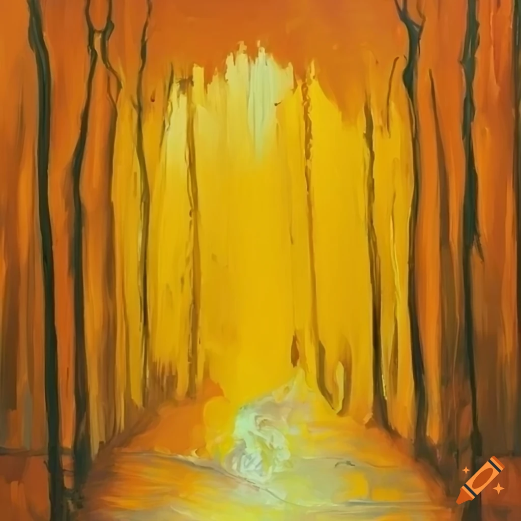 Yellow liminal space painting on Craiyon